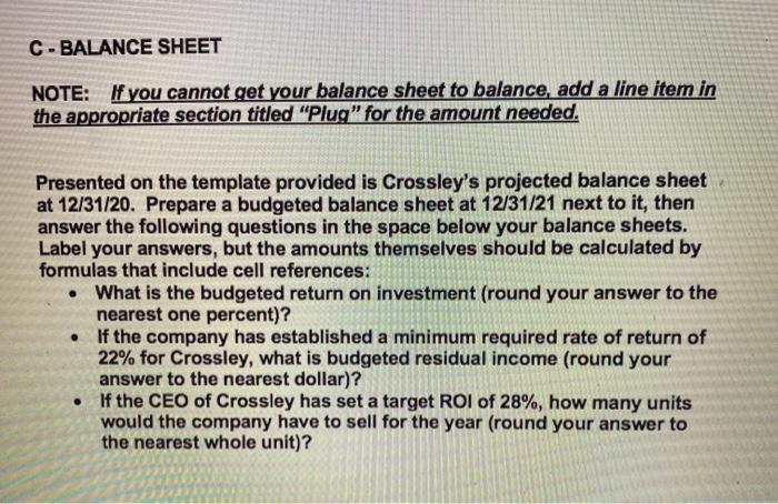 Solved i need help to finish the balance sheet and answer | Chegg.com
