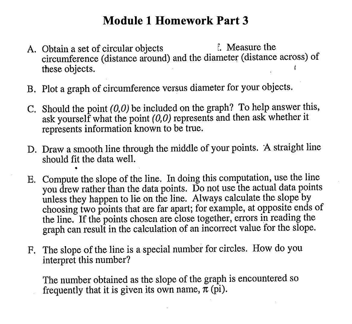 Module 1 ﻿Homework Part 3A. ﻿Obtain a set of circular | Chegg.com