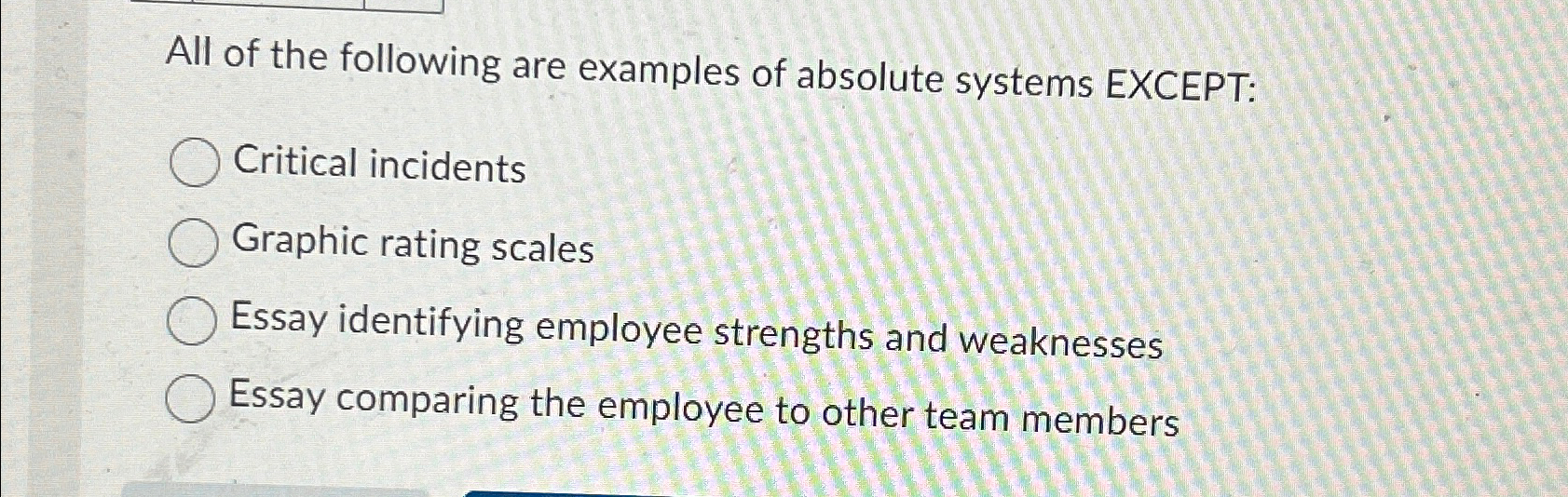 Solved All of the following are examples of absolute systems | Chegg.com