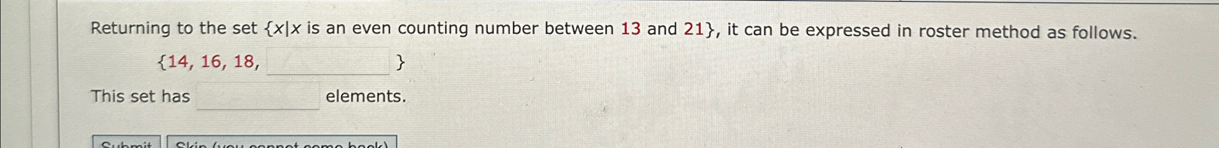 Solved Returning to the set is an even counting number | Chegg.com
