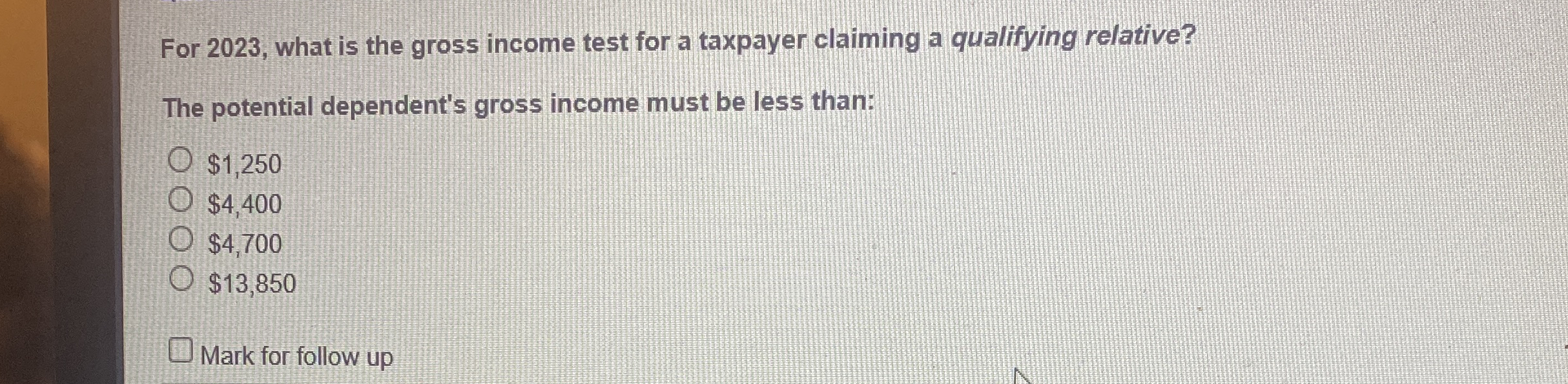 Solved For 2023, ﻿what is the gross income test for a | Chegg.com