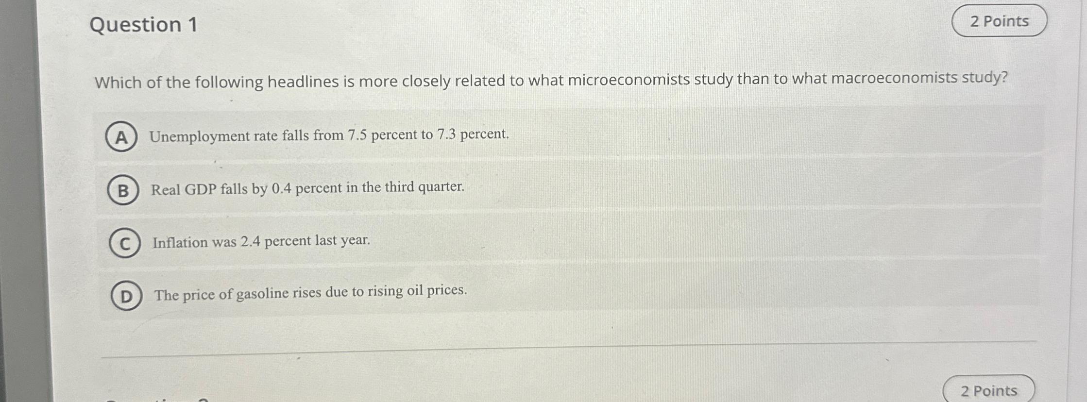 Solved Question 12 ﻿PointsWhich of the following headlines | Chegg.com