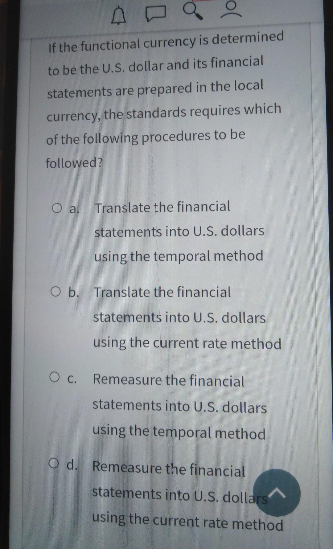 Solved ol If the functional currency is determined to be the | Chegg.com