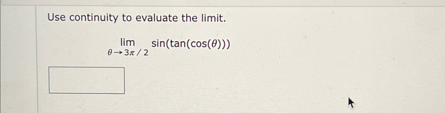 Solved Use continuity to evaluate the | Chegg.com