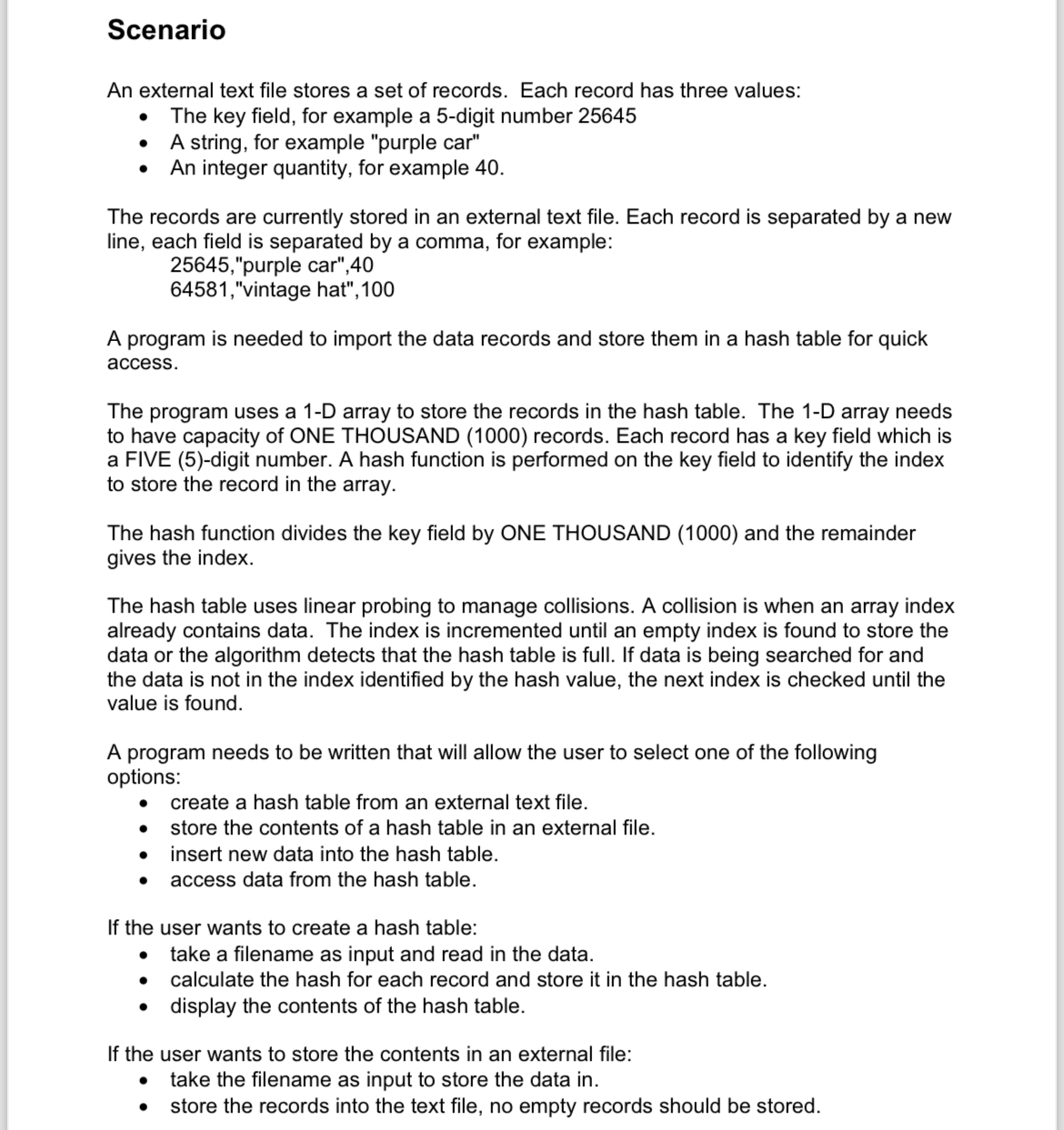 ScenarioAn external text file stores a set of | Chegg.com