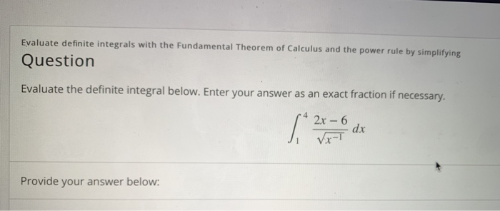 Solved Evaluate definite integrals with the Fundamental | Chegg.com