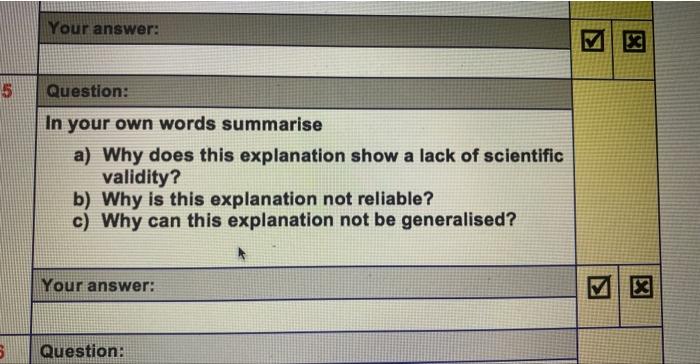 Solved Your answer: Auestion: In your own words summarise a) | Chegg.com