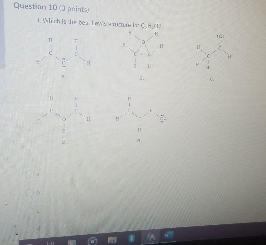 Solved Question 10 (3 points) 1. Which is the best Lewis | Chegg.com