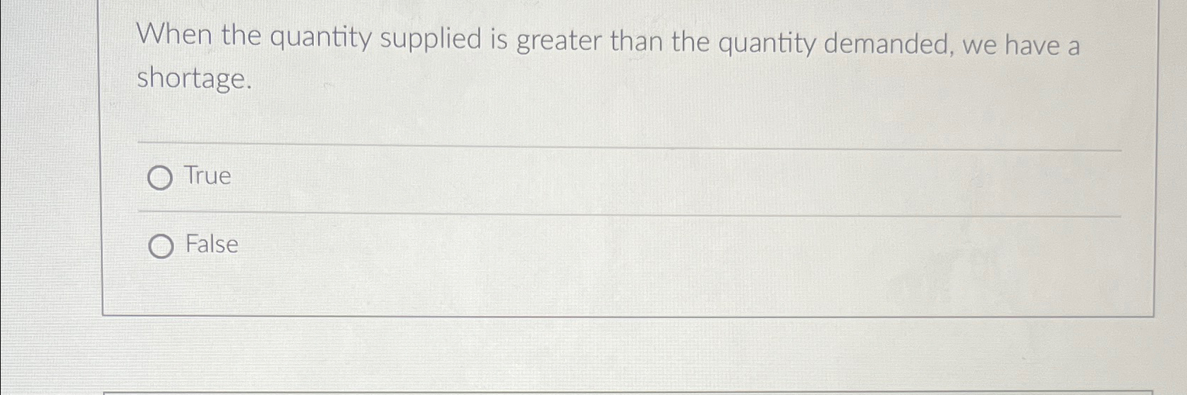 Solved When the quantity supplied is greater than the | Chegg.com
