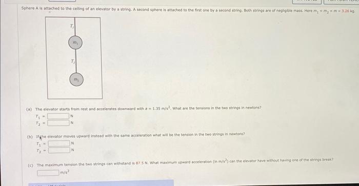 Solved Sphere A is attached to the celiling of an elevator | Chegg.com