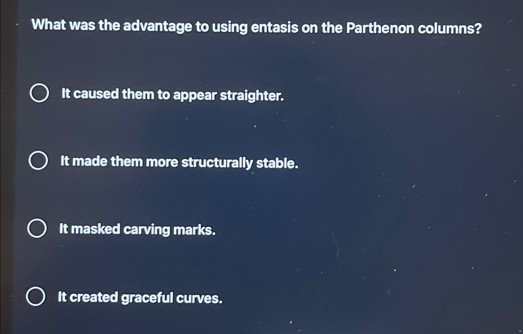 Solved What was the advantage to using entasis on the | Chegg.com