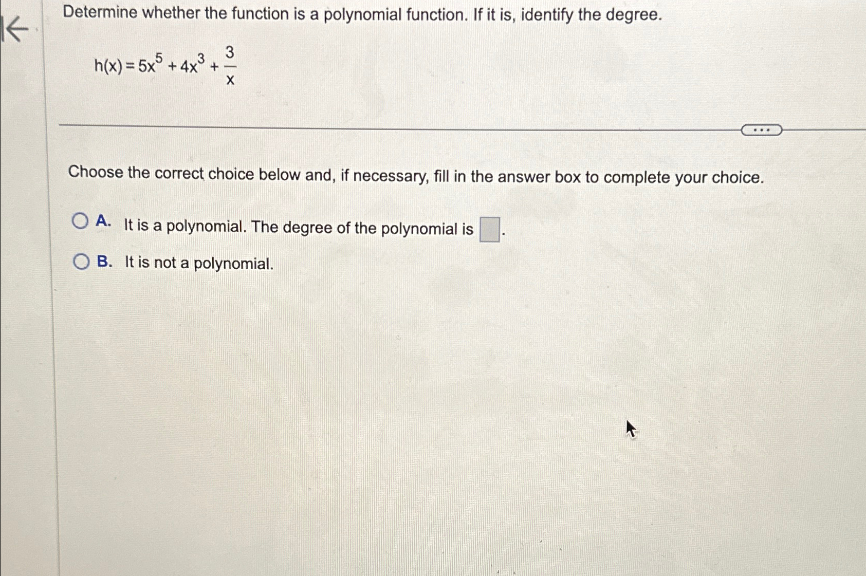 Solved Determine whether the function is a polynomial | Chegg.com