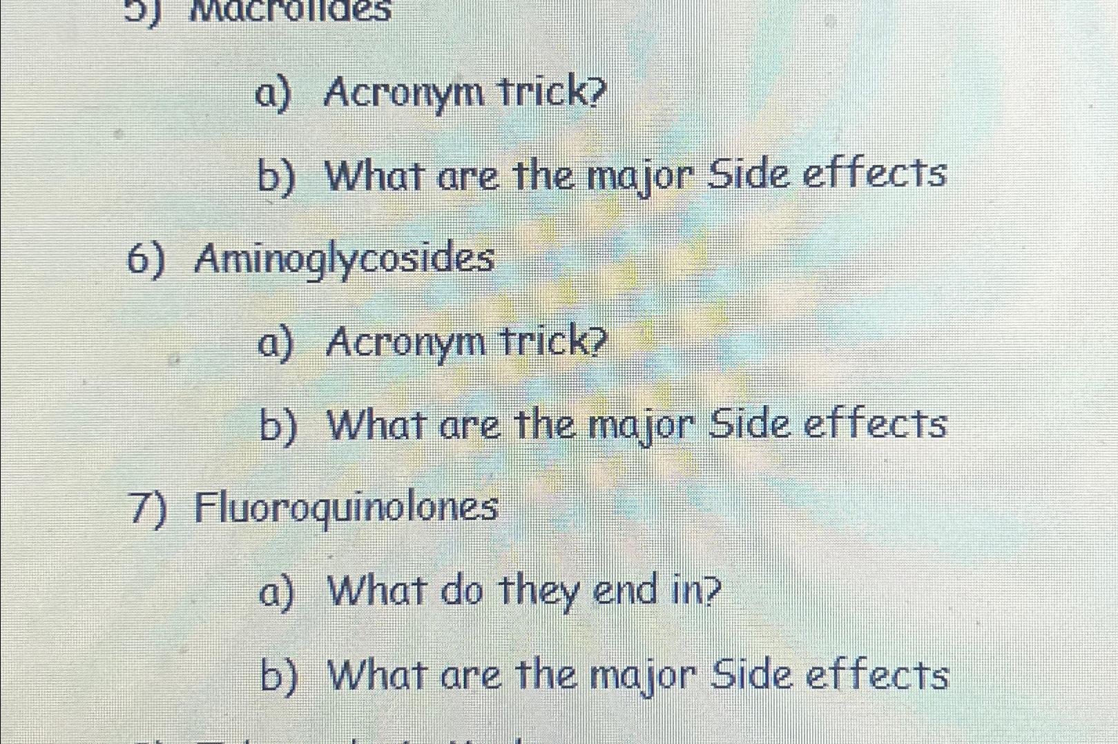 Solved a) ﻿Acronym trick?b) ﻿What are the major Side | Chegg.com