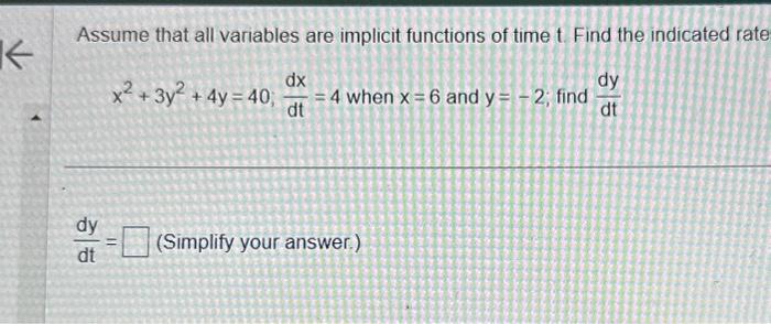 Solved Assume that all variables are implicit functions of | Chegg.com