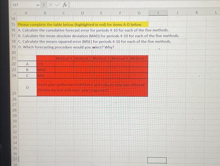 Please complete the table below (highlighted in red) | Chegg.com