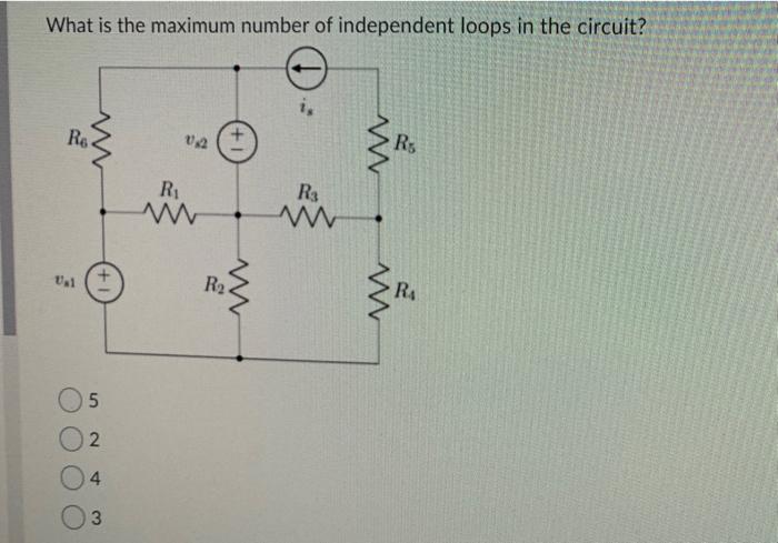 Solved What is the maximum number of independent loops in | Chegg.com