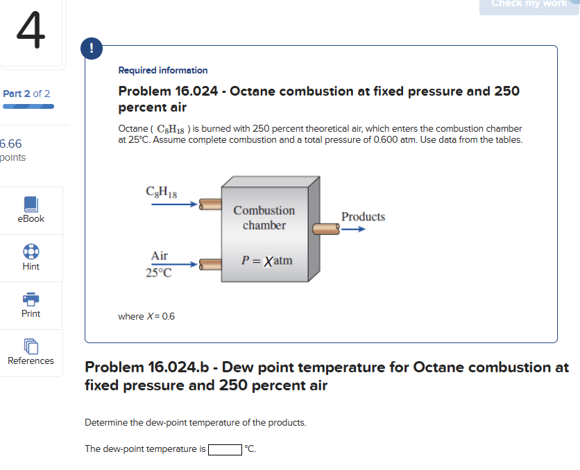 Solved Problem 16.024.b - ﻿Dew point temperature for Octane | Chegg.com