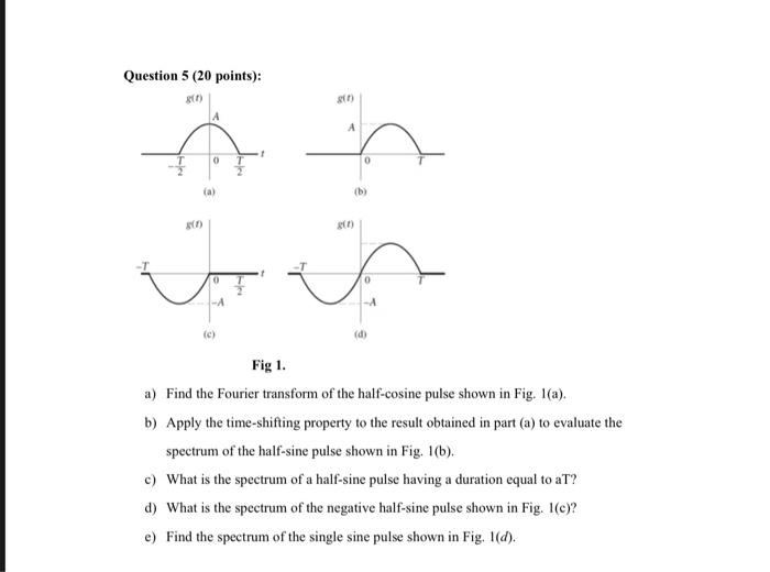 Solved Question 5 (20 points): 811) st А 0 0 (b) 21 fit -A | Chegg.com