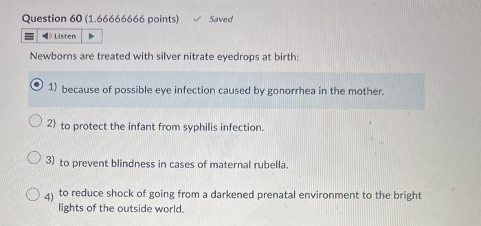 Solved Newborns are treated with silver nitrate eyedrops at | Chegg.com