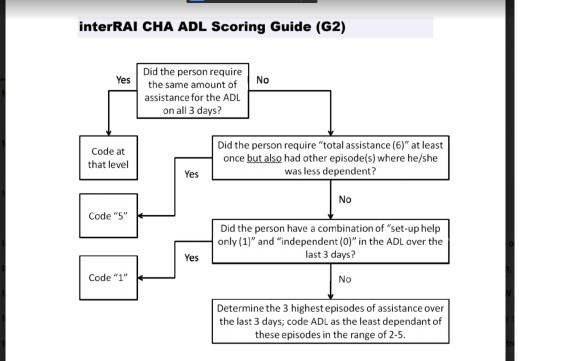 interRAI CHA ADL Scoring Guide (G2) Yes No Did the | Chegg.com