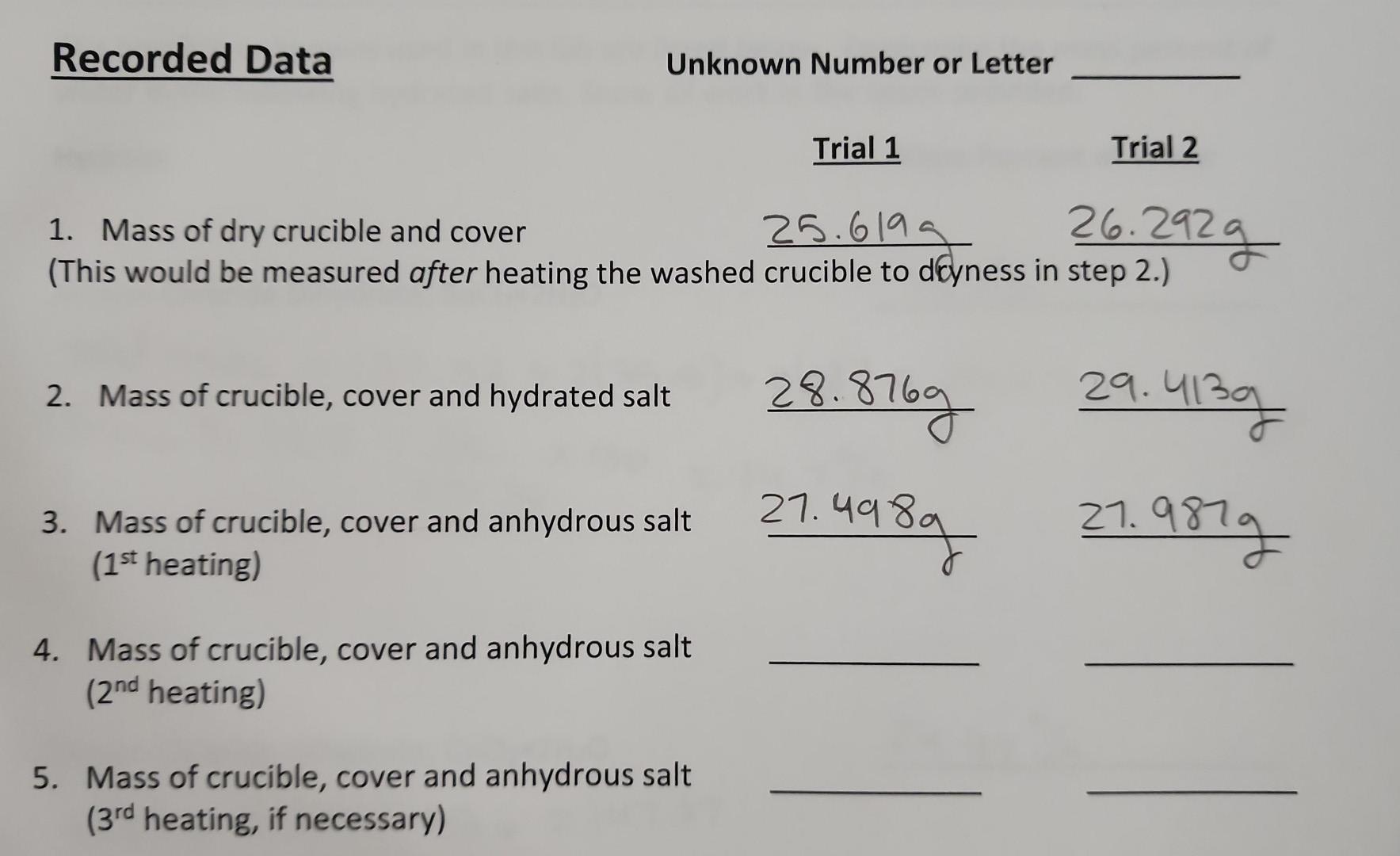Given: Percent Error = known mass %∣ experimental | Chegg.com
