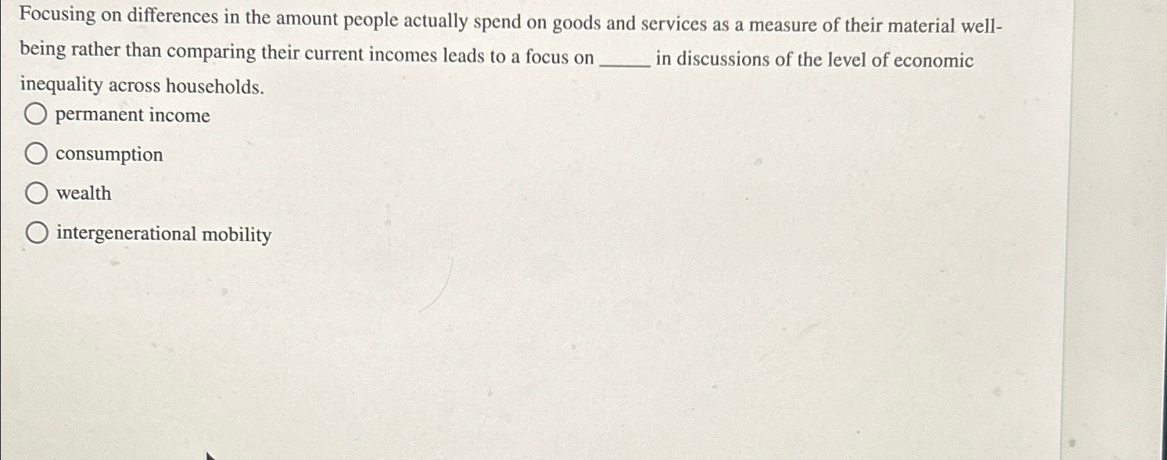 Solved Focusing on differences in the amount people actually | Chegg.com