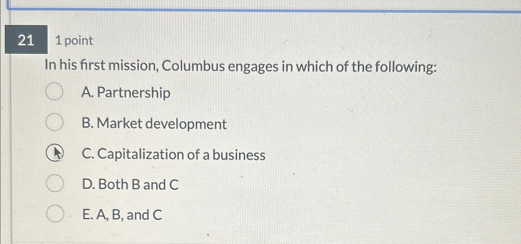 Solved 211 ﻿pointIn his first mission, Columbus engages in | Chegg.com