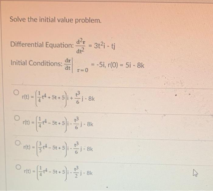 Solved Solve the initial value problem. Differential | Chegg.com