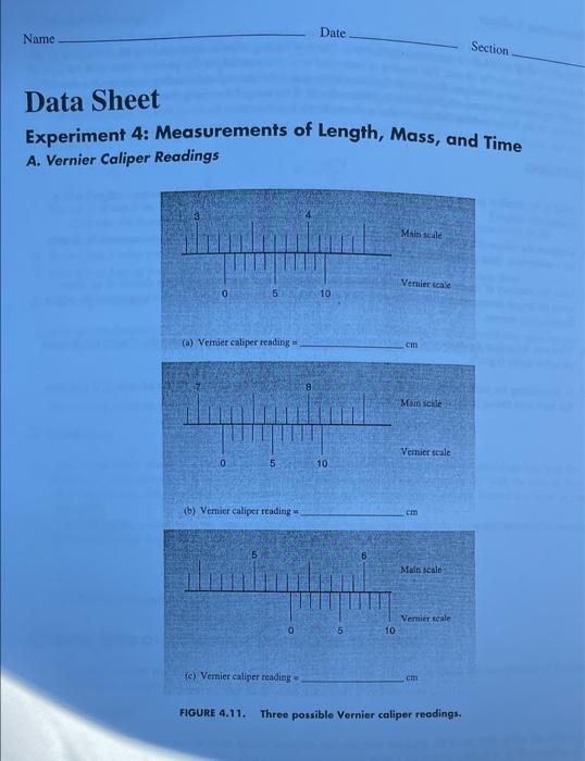Solved Name Date Section Data Sheet Experiment 4: | Chegg.com