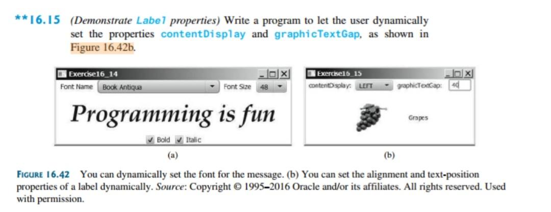 Solved **16.15 (Demonstrate Label properties) Write a | Chegg.com