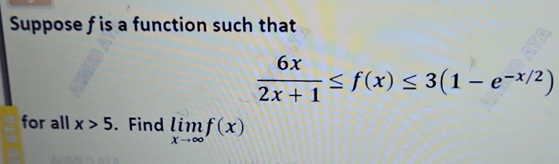 Solved Suppose f is a function such that | Chegg.com