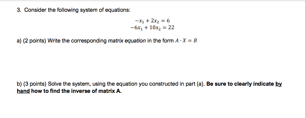 Solved Consider the following system of | Chegg.com