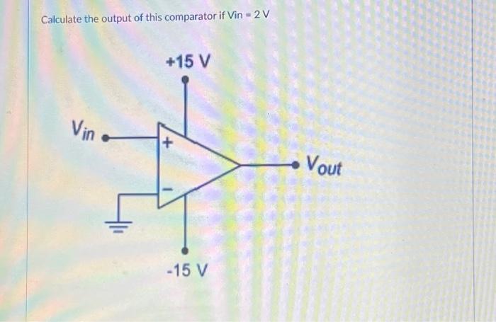 [Solved]: Calculate the output of this comparator if Vin = 2