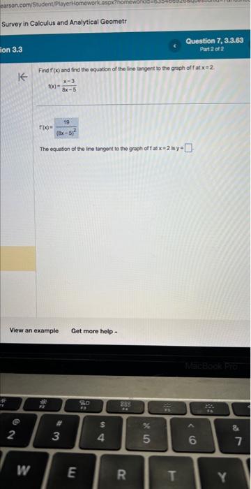 Solved Find \( f^{\prime}(x) \) and find the equation of the | Chegg.com