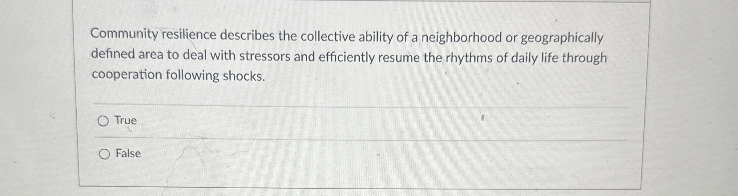 Solved Community resilience describes the collective ability | Chegg.com