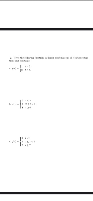 Solved 2 Write The Following Functions As Linear