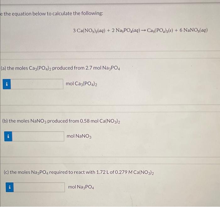 Solved e the equation below to calculate the following: | Chegg.com