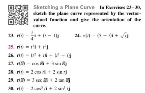 Solved Sketching a Plane Curve In Exercises 23-30, sketch | Chegg.com