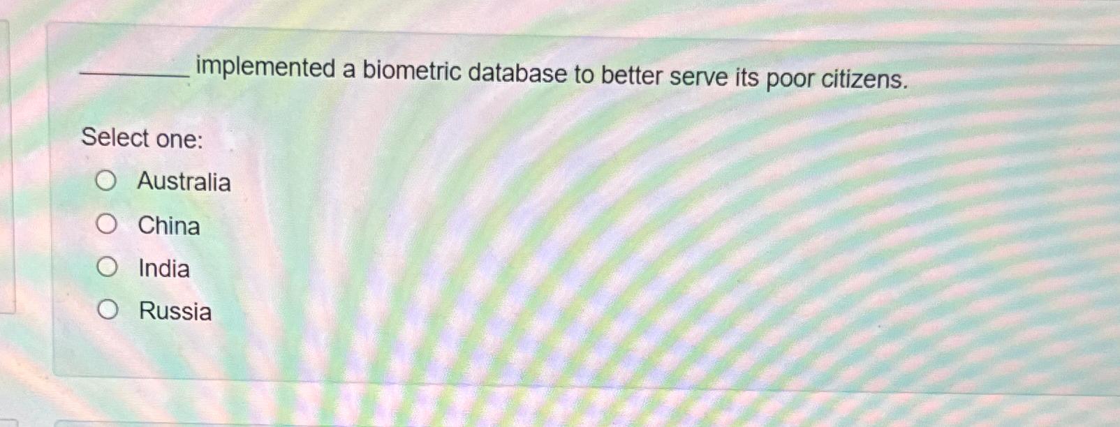 Solved implemented a biometric database to better serve its | Chegg.com