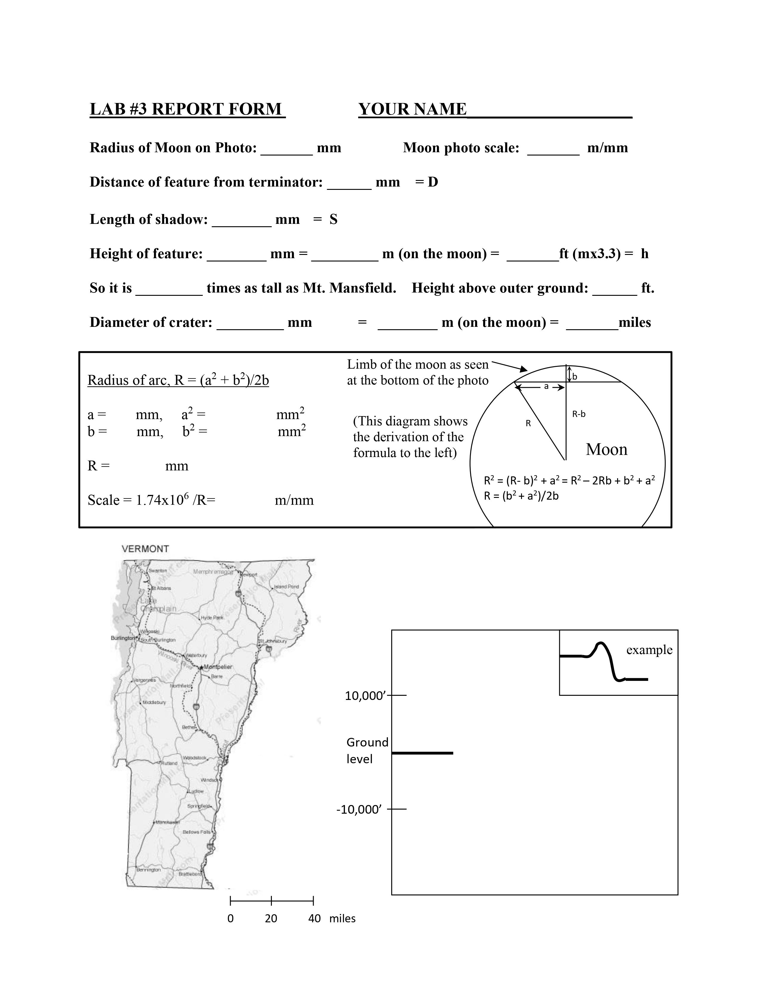 Solved LAB #3 ﻿REPORT FORMRadius of Moon on Photo:YOUR | Chegg.com