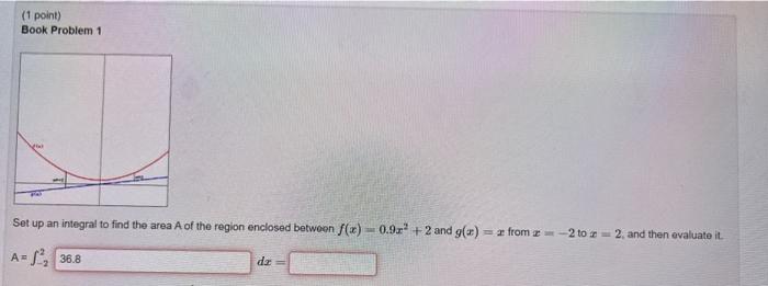 Solved (1 point) Book Problem 1 Set up an integral to find | Chegg.com