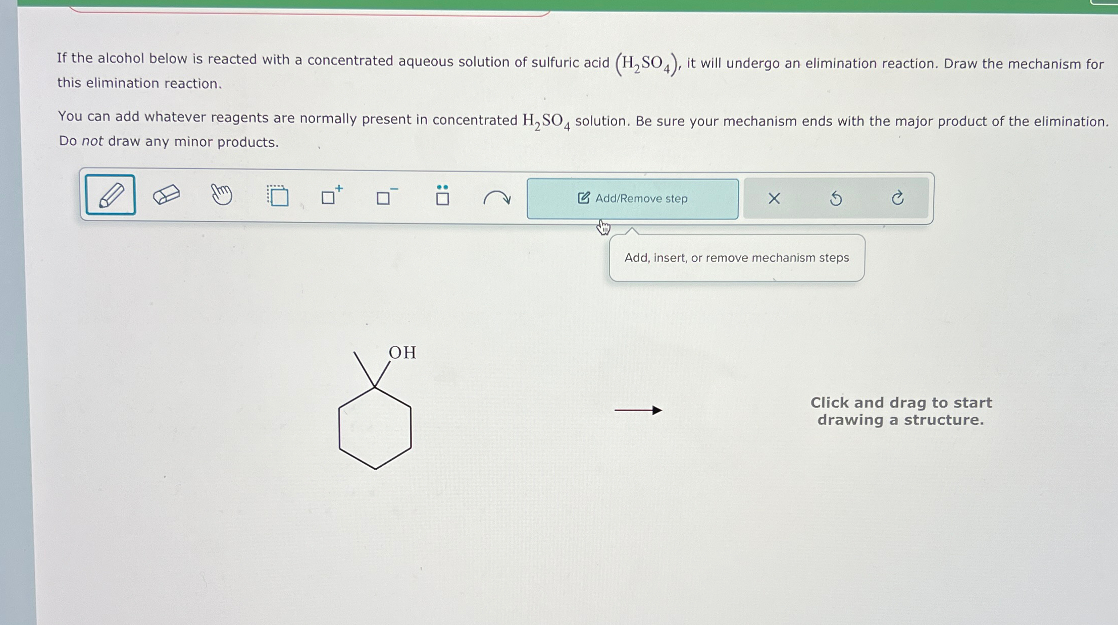 If the alcohol below is reacted with a concentrated | Chegg.com