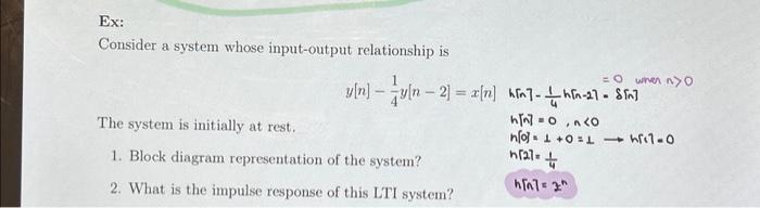 Solved Ex: Consider a system whose input-output relationship | Chegg.com
