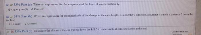 Solved (13\%) Problem 8: A car of mass m=1010 kg is | Chegg.com