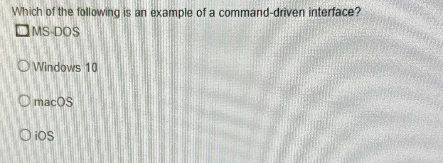Solved Which of the following is an example of a | Chegg.com