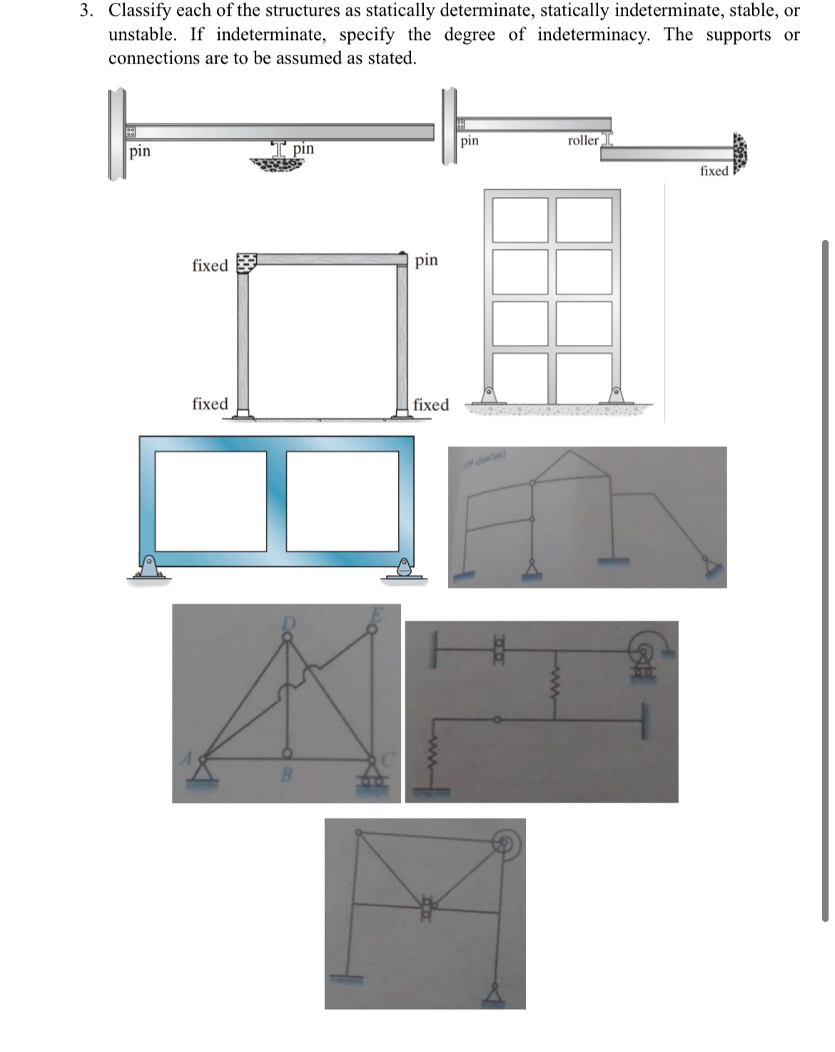 Solved Classify each of the structures as statically | Chegg.com