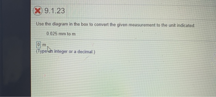 Solved X 9.1.23 Use the diagram in the box to convert the | Chegg.com