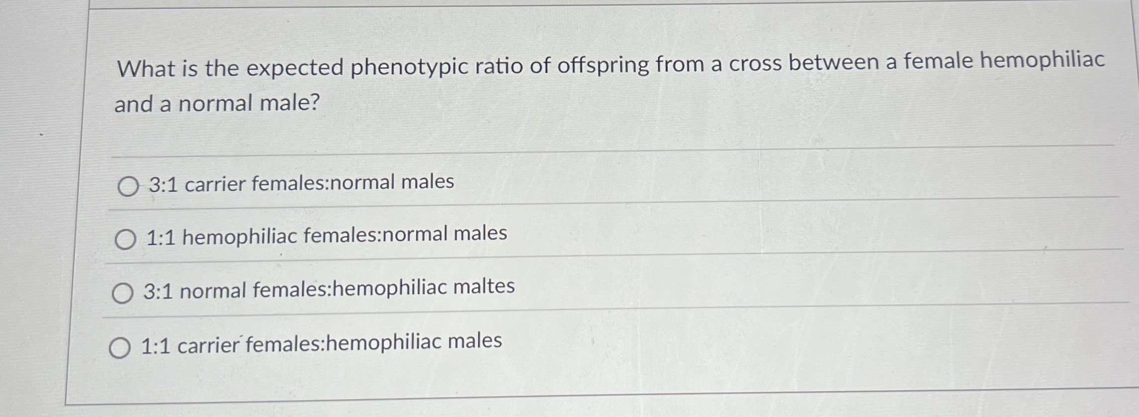 Solved What is the expected phenotypic ratio of offspring | Chegg.com