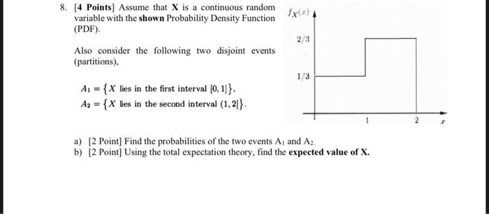 Solved [4 Points] Assume that X is a continuous random | Chegg.com