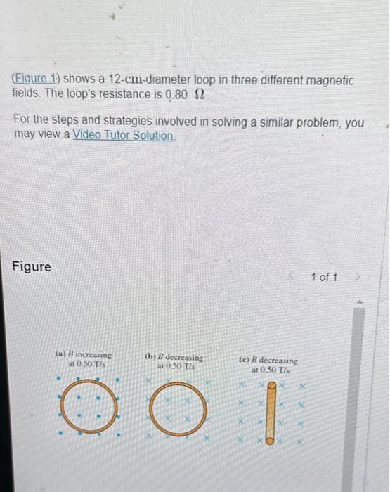 Solved (Figure 1) shows a 12-cm-diameter loop in three | Chegg.com